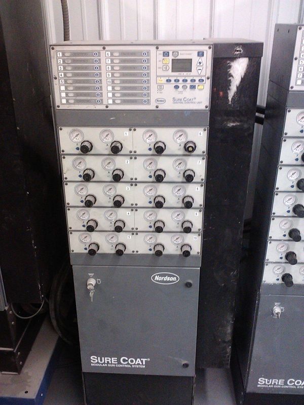 Nordson #Surecoat, 10 Gun Automatic Powder Coating System w/ Versa ...