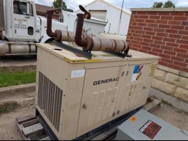 35 KW Generac #SG035, Nat Gas LP Generator, A9046 engine, 1PH, 1800 RPM ...