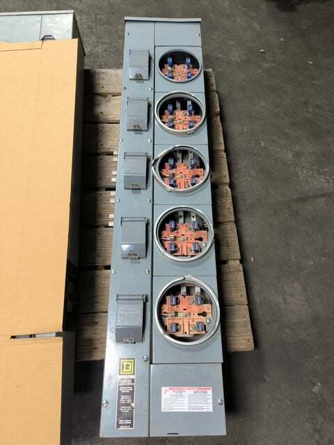 125 Amps, Square D EZM315-125, 5 EZ Meter Stack Center, 208Y/120 VAC, 3 ...