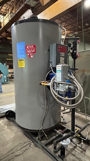 40 HP Lattner Boiler Works, vertical boiler with boiler feed tank ...