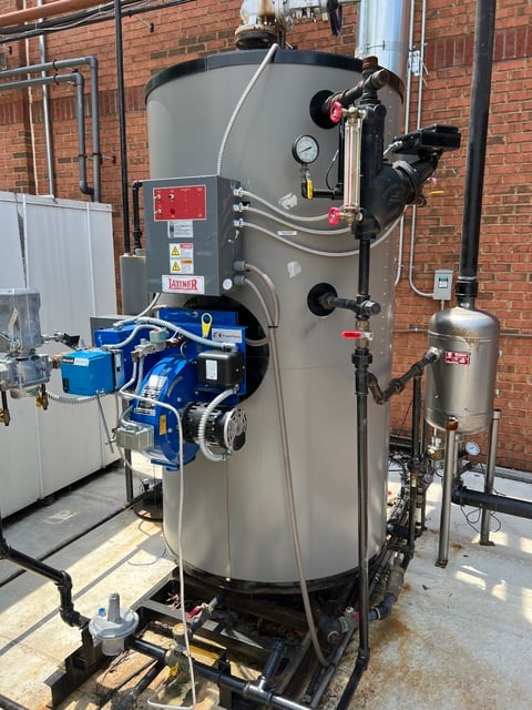 40 HP Lattner Boiler Works, vertical boiler with boiler feed tank ...