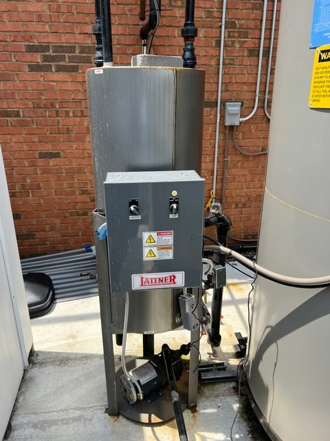 40 HP Lattner Boiler Works, vertical boiler with boiler feed tank ...