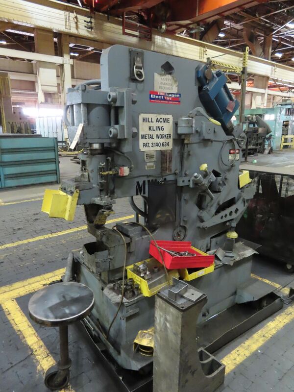 5" x 5" x 1/2" Hill-Acme #5, metalworker hydruaic ironworker with punch ...