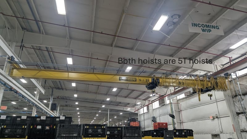 5/5 Ton, R & M, 44' 6" Span, 20' Lift, Class D, Pendant, VFD Bridge ...