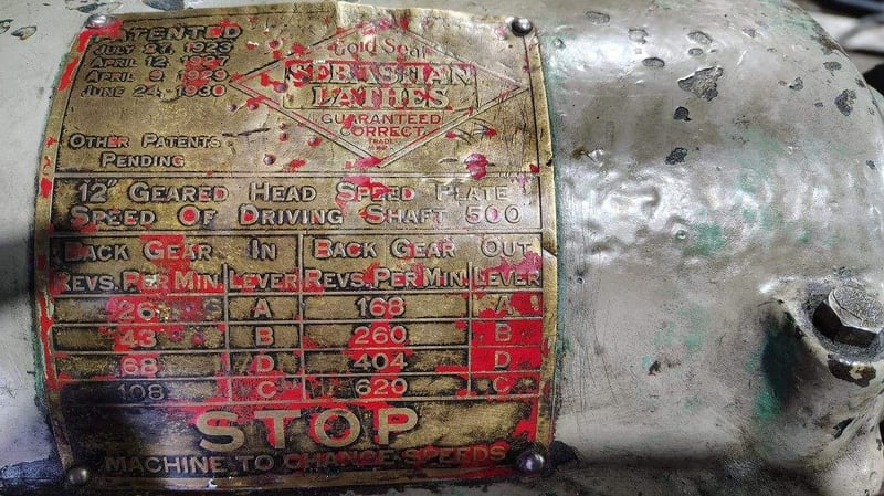 12" x 24" Sebastian #12x24, manual shop engine lathe, 6" 3-jaw chuck, 1 ...