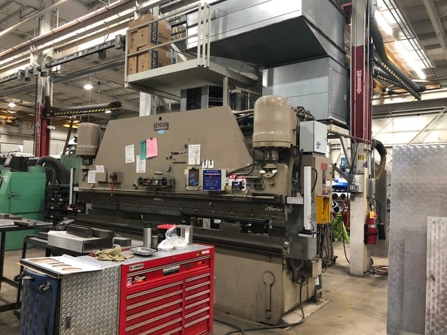 165 Ton, Pacific #J165-14, CNC hydraulic press brake, 14' overall, 148 ...
