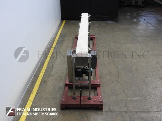 10" wide x 16.1' long, Van Pak Stainless Steel flexlink belt conveyor ...