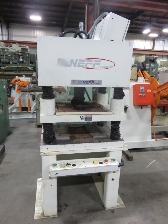 15 Ton, Neff #H15-20M, 4-post hydraulic press, 8" stroke, 12" daylight ...