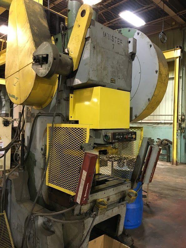 75 Ton, Minster #7, OBI press, 4" stroke, 4" ram adjustment, 14.5" Shut ...