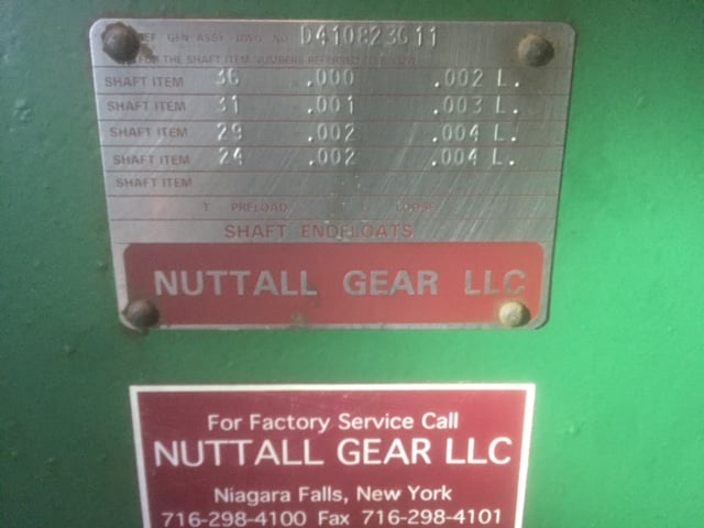 400 HP, Nuttall #WT20, gear box, 34.48 :1 ratio, 54 output RPM, 1.5 ...