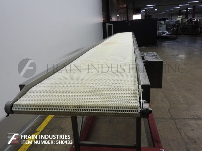 24" wide x 30.1' long, Stainless Steel table top conveyor, Intralox ...