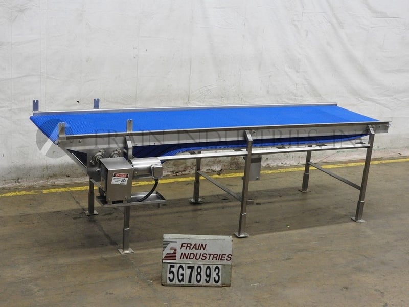 33" wide x 11' long, Stainless Steel table top conveyor, Intralox style ...