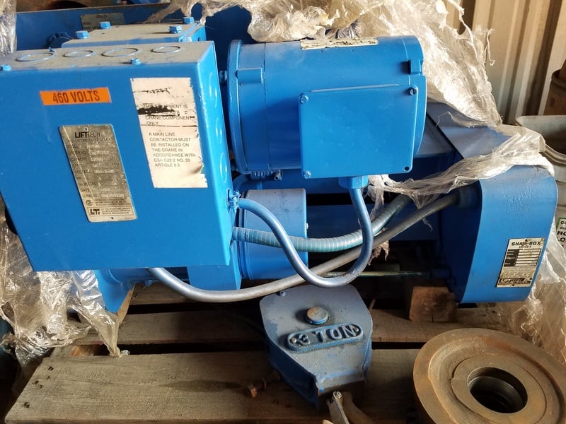3 Ton, Shaw-Box wire rope hoist, 22' lift, 18 FPM, 30' lift 230/460V ...