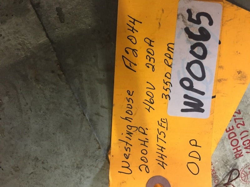 200 HP 3550 RPM Westinghouse, Frame 444TS, ODP, 230 amp, 460 V.(2 ...
