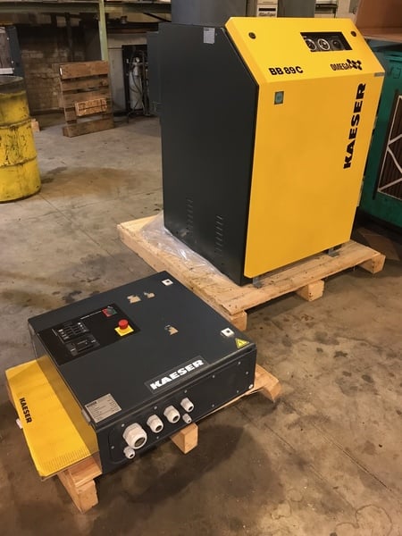290 icfm, 15 psi, Kaeser #BB89C, blower compressor, 25 HP, new, 2016 ...