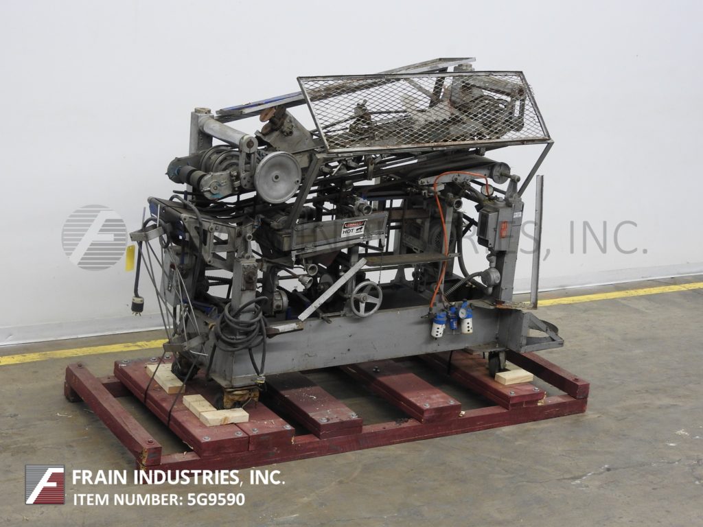 New Way #E5, automatic, roll through, hot glue, wrap labeler, 30-300 ...