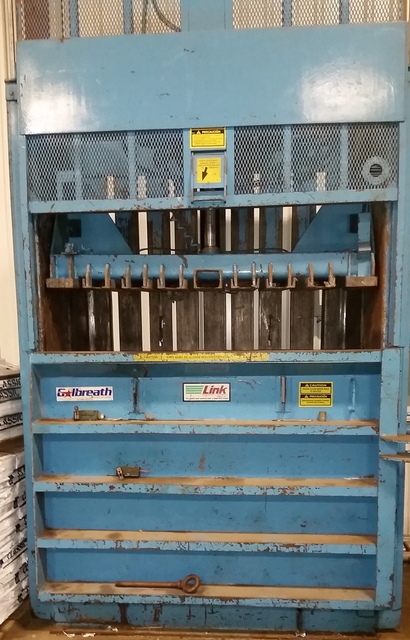 60" Downstroke baler, for cardboard, 15 HP, 230 V., 3 phase, used for ...