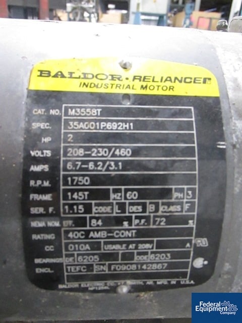 Summit #2196, Stainless Steel, 1" x 1.5" x 6" impeller, 150 psi on base ...