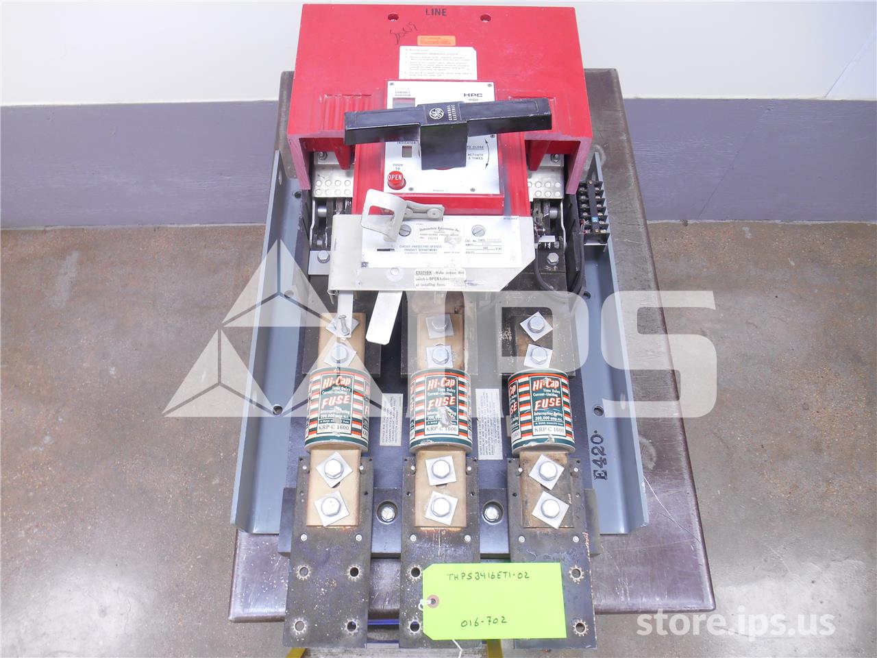 1600 AMPS, GENERAL ELECTRIC, THPS HPC SWITCH, MANUALLY OPERATED, B/I ...