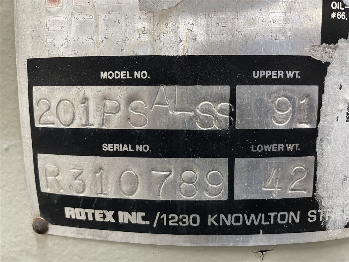 30" x 60" Rotex #201PSALSS, screener, 3 deck, 2 seperations, 1.5 HP AC ...