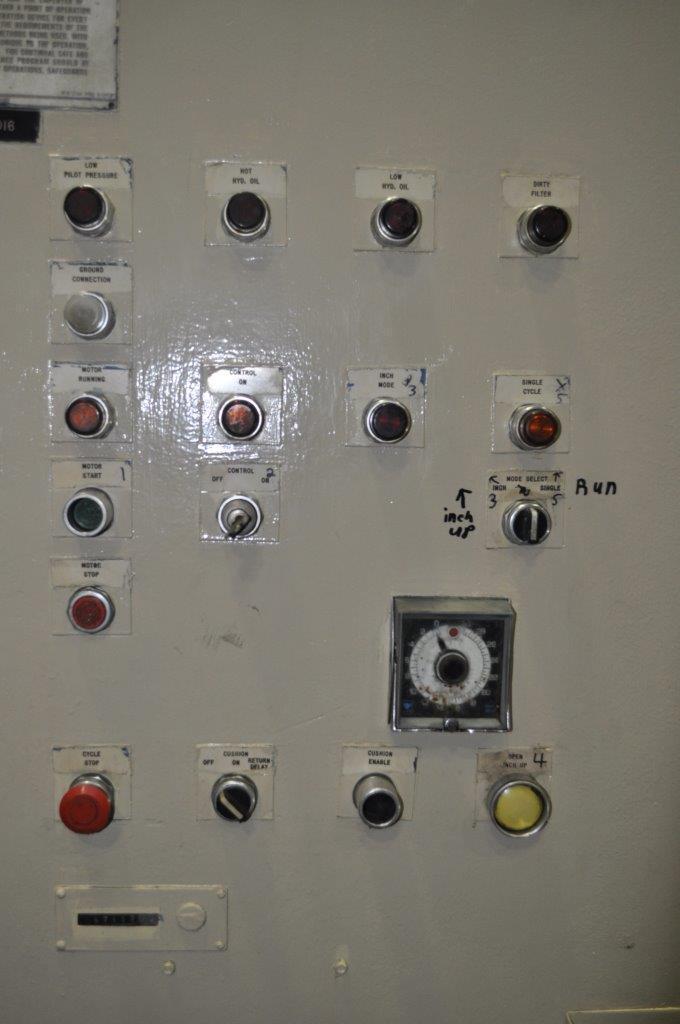 50 Ton, Williams #5, 4-post hydraulic press, 36" stroke, 46" daylight ...