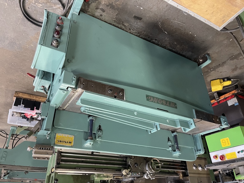 16 gauge x 4.4' Wysong #H-1652, hydralic shear, 26" rear operated ...