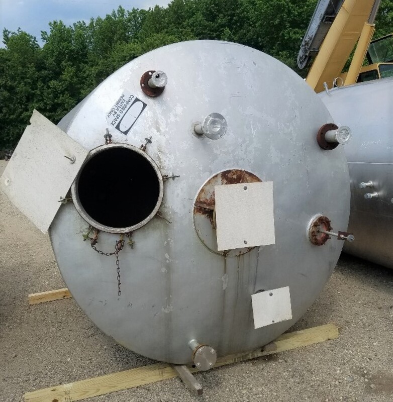 3000 gallon Stainless Steel Storage Tank w/ Mixer, Dish top and bottom ...