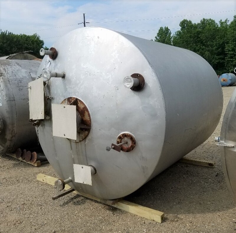 3000 gallon Stainless Steel Storage Tank w/ Mixer, Dish top and bottom ...
