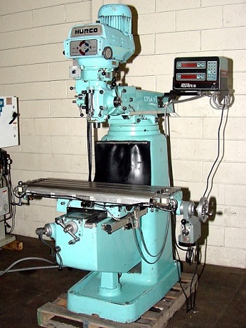 Hurco, vertical milling machine, 9" x42" table, One shot lube, 3 HP ...