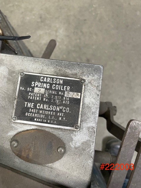 No. 2 Carlson, Spring Coiler For Sale | Surplus Record