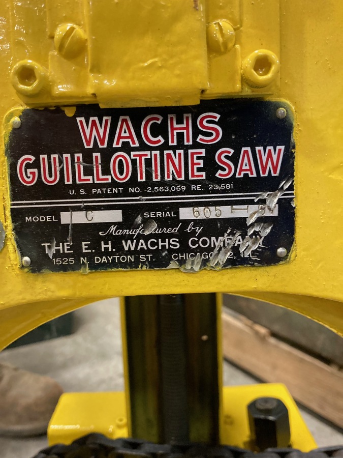 2" - 8" E H Wachs #C, Guillotine Pipe Saw, Electric- Type C for Sale ...