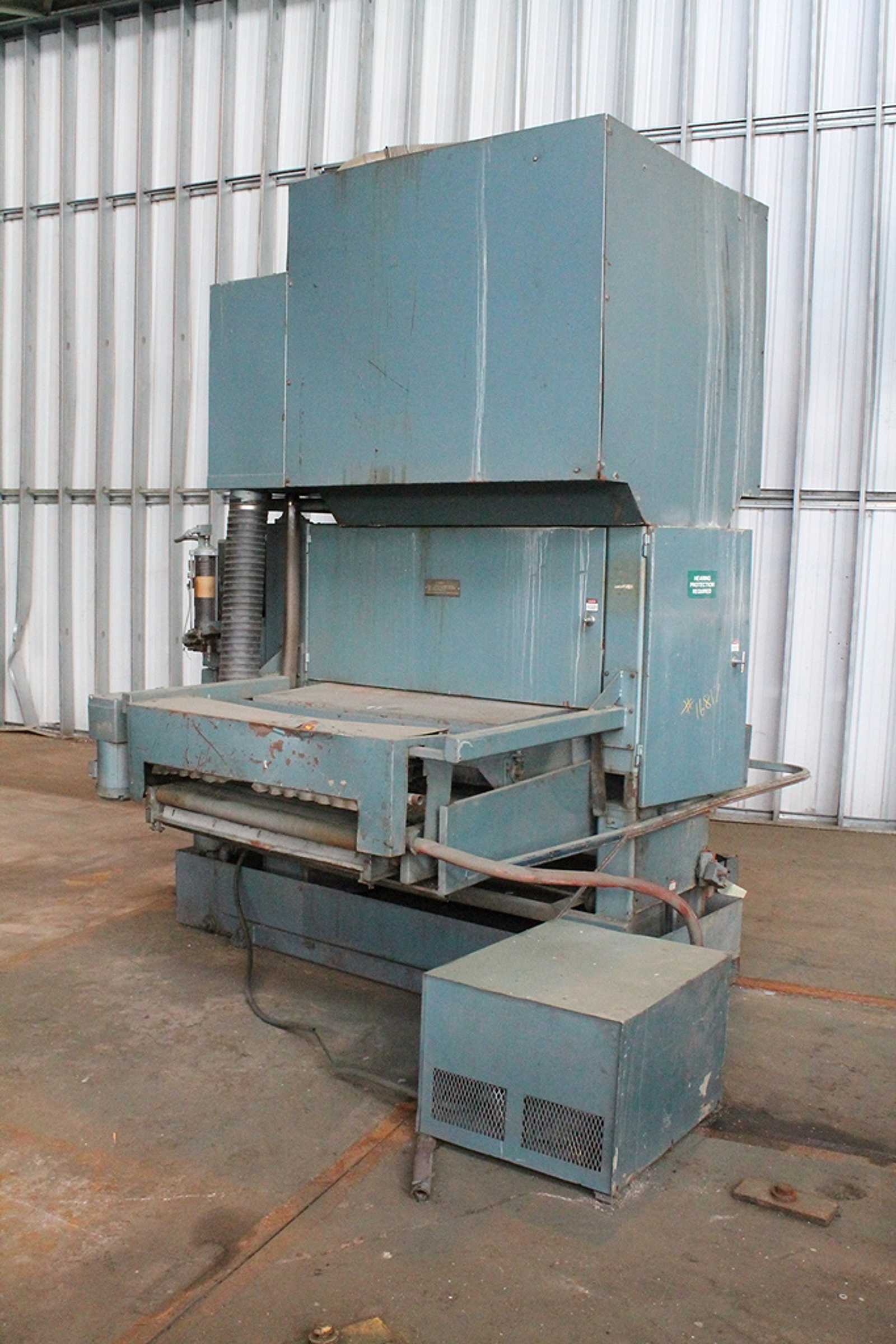 Amada #CS360HDDM, wet belt metal deburring machine, 36" wheel ...