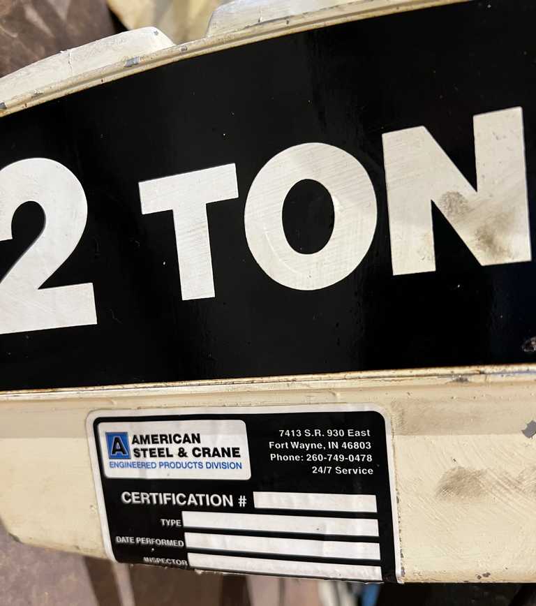 2 Ton, Coffing, chain hoist, hand operated pendant Control For Sale ...