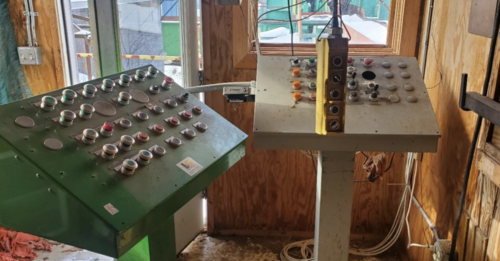 Nicholson Complete Chip Mill, log deck, log singulator, control room ...