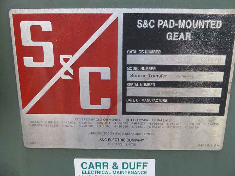 to 600 Amp S & C PMH-9 Source Transfer Switch, 15000 Volts, Cat ...