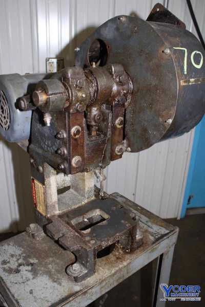 2 Ton, Alva Allen #B, OBI flywheel press, mechanical clutch, 5" Shut ...