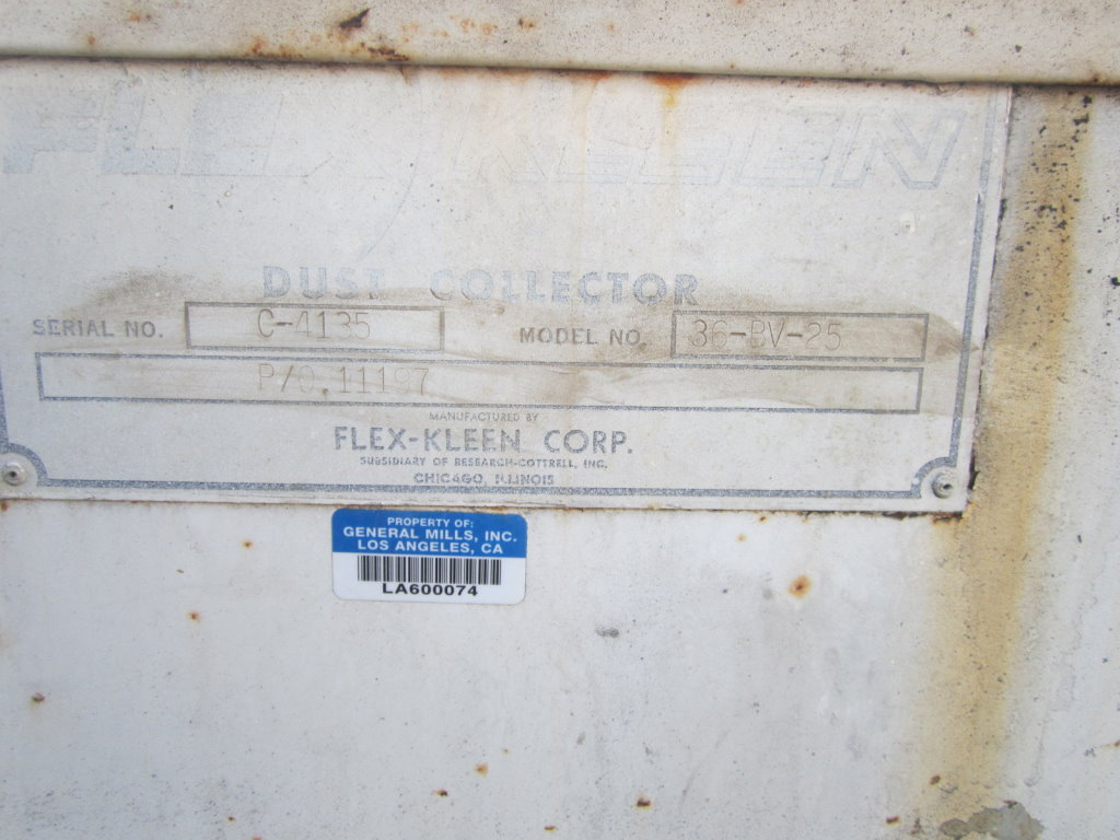 Flex-Kleen #36-BV-25, Bin Vent Dust Collector, includes (15) 5 ...