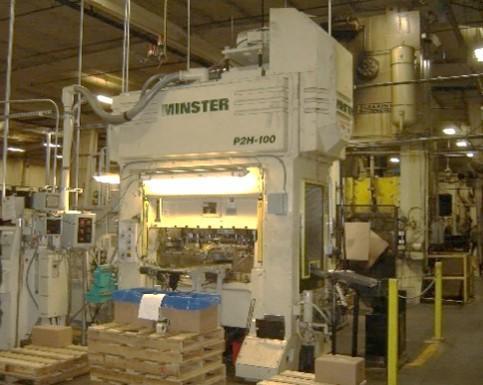 110 Ton, Minster #P2H-100-48, Double Crank Straight Side Press, 1.5 ...