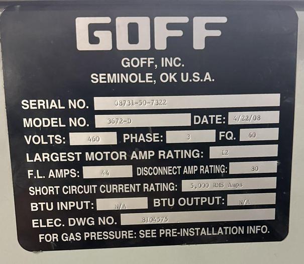 Goff #3672, spinner hanger, 36" diameter, 10 HP per wheel For Sale ...
