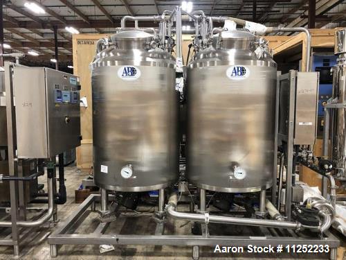 A & B Process Systems, 2-Tank CIP Skid, (2) 250 gallon Stainless Steel ...