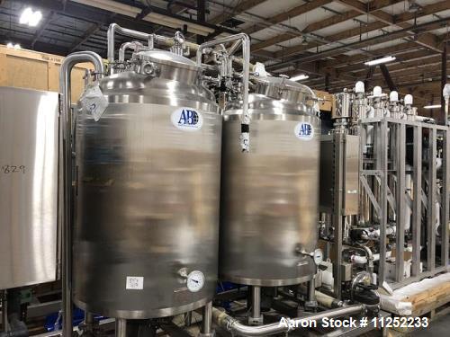 A & B Process Systems, 2-Tank CIP Skid, (2) 250 gallon Stainless Steel ...