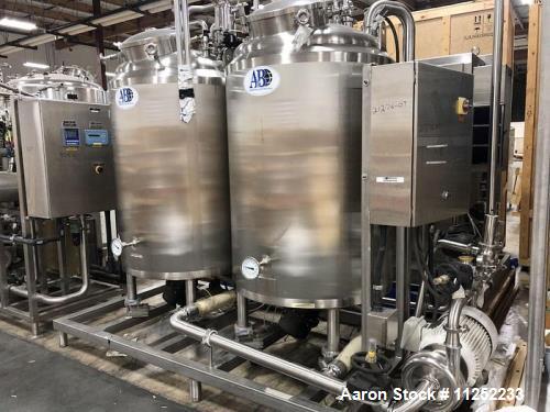 A & B Process Systems, 2-Tank CIP Skid, (2) 250 gallon Stainless Steel ...