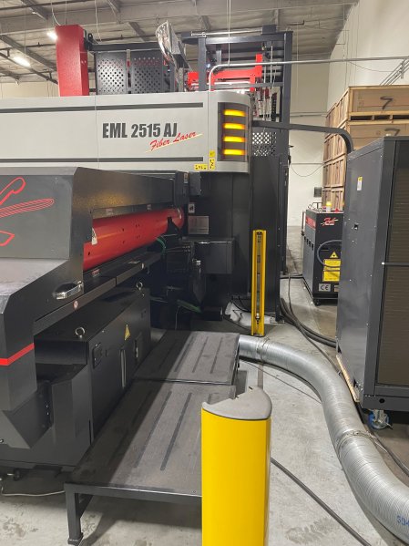 33 Ton, Amada #EML-2515AJ, fiber laser punch w/ASR3015 NTK automated ...