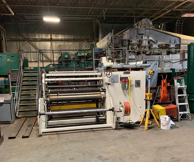 Dusenbery #835L3, 63" duplex cantilevered slitter rewinder, 40" unwind ...