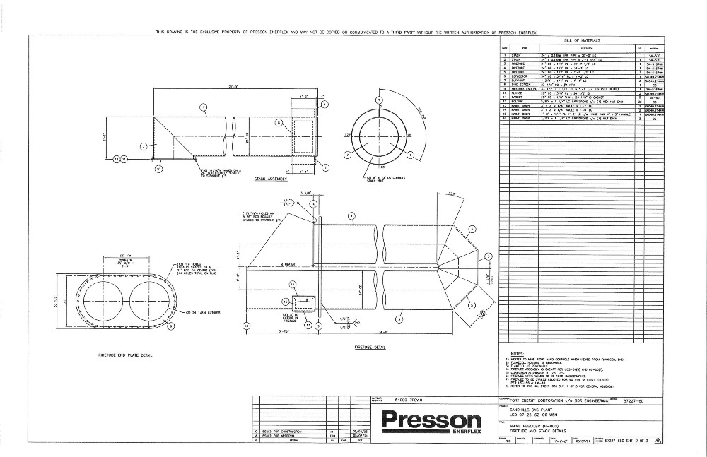 Presson/Enerflex Systems Direct Fired Amine Reboiler, 66" OD x 40 ...