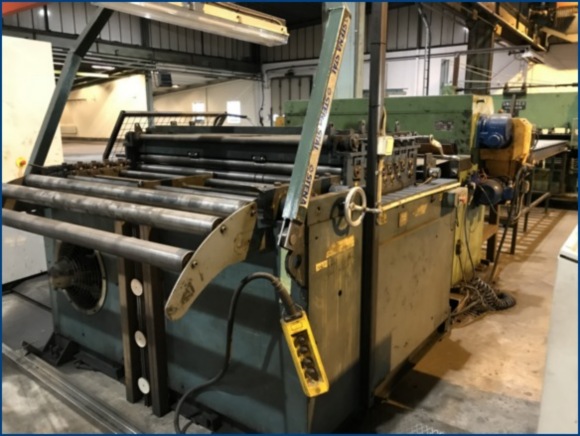 47" x .078" TSI / AKV cut-to-length line, 20 ton, entry coil car, hyd ...