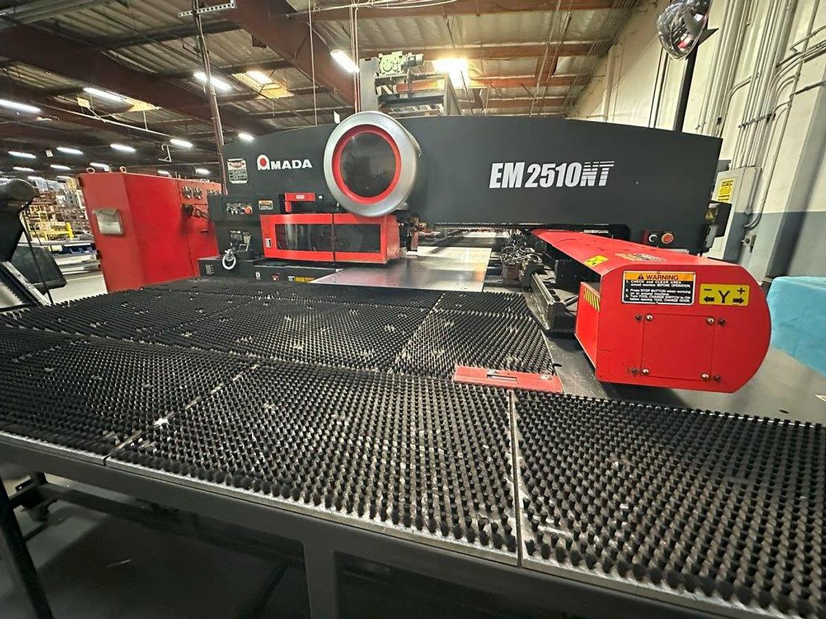Amada #EM-2510NT, CNC turret punch, 45 station, 4 automatic index, 50 ...