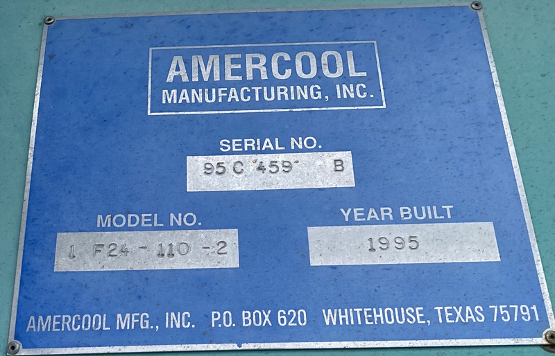 15895 sq.ft., Amercool Manufacturing Inc. #1-F14-090-1, Forced Draft ...