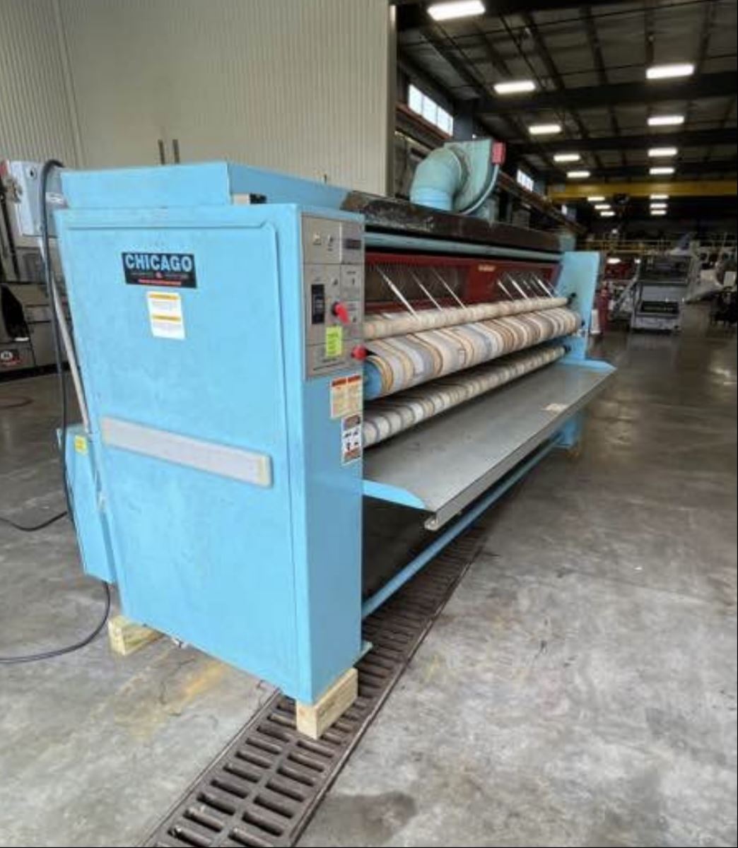 20" x 110" Chicago #TGL20-110R, Propane 3P Flatwork Ironer Folder, 2385000 BTU/hr., 2.41 HP, 208 ...