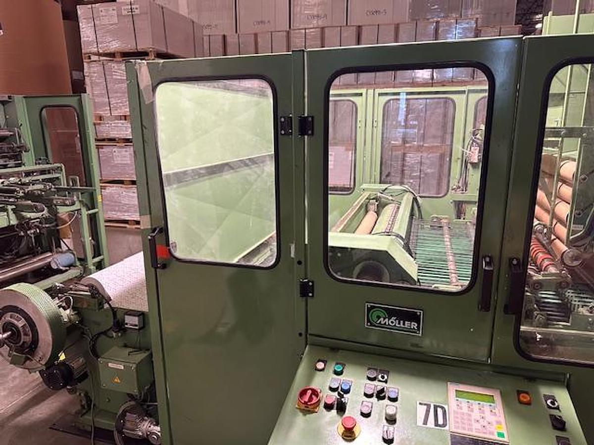 Moller #TRW-1000, 40" wrapping paper rewinder, counter roll machine, up ...